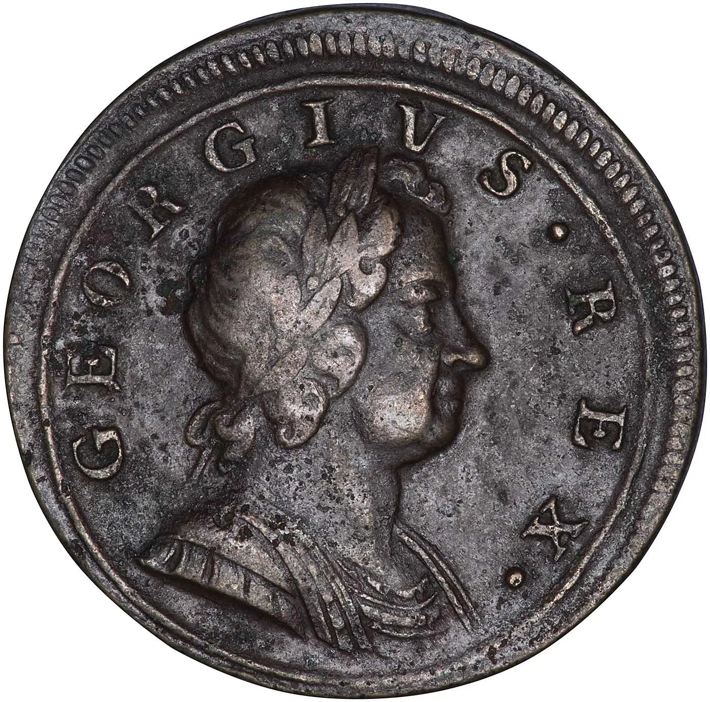 1721 Halfpenny George I Graded Copper Coin | Chards