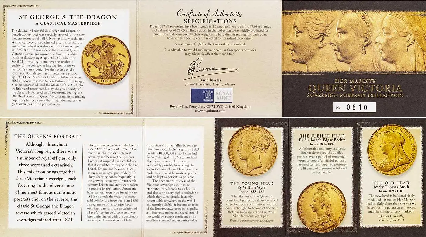 Queen Victoria Portrait Collection - 3 Sovereigns | Chards