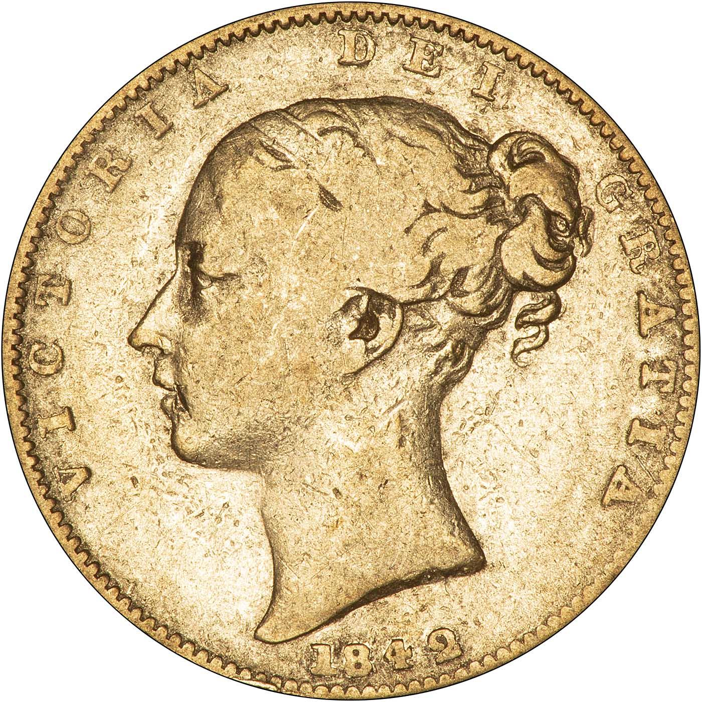 1842 Gold Full Sovereign Victoria London Mint | Chards