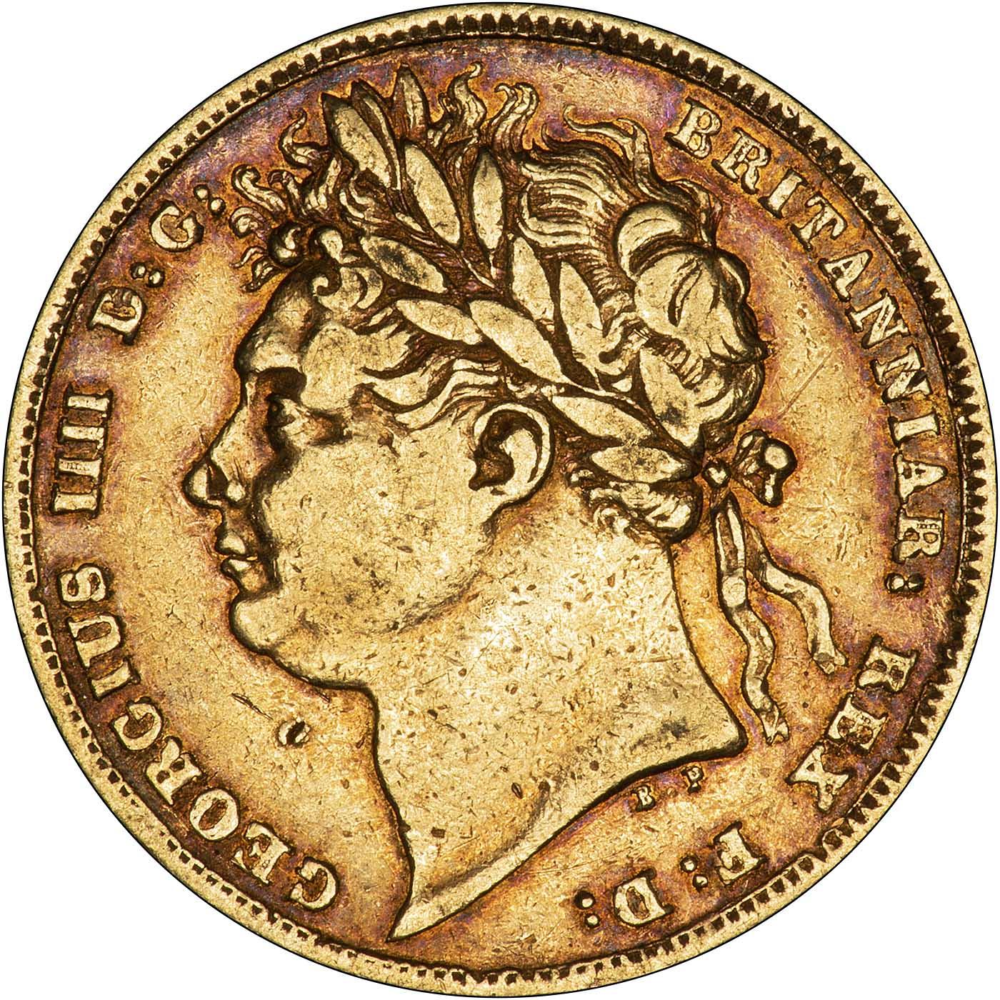 1824 Gold Full Sovereign George IV Laureate Head | Chard