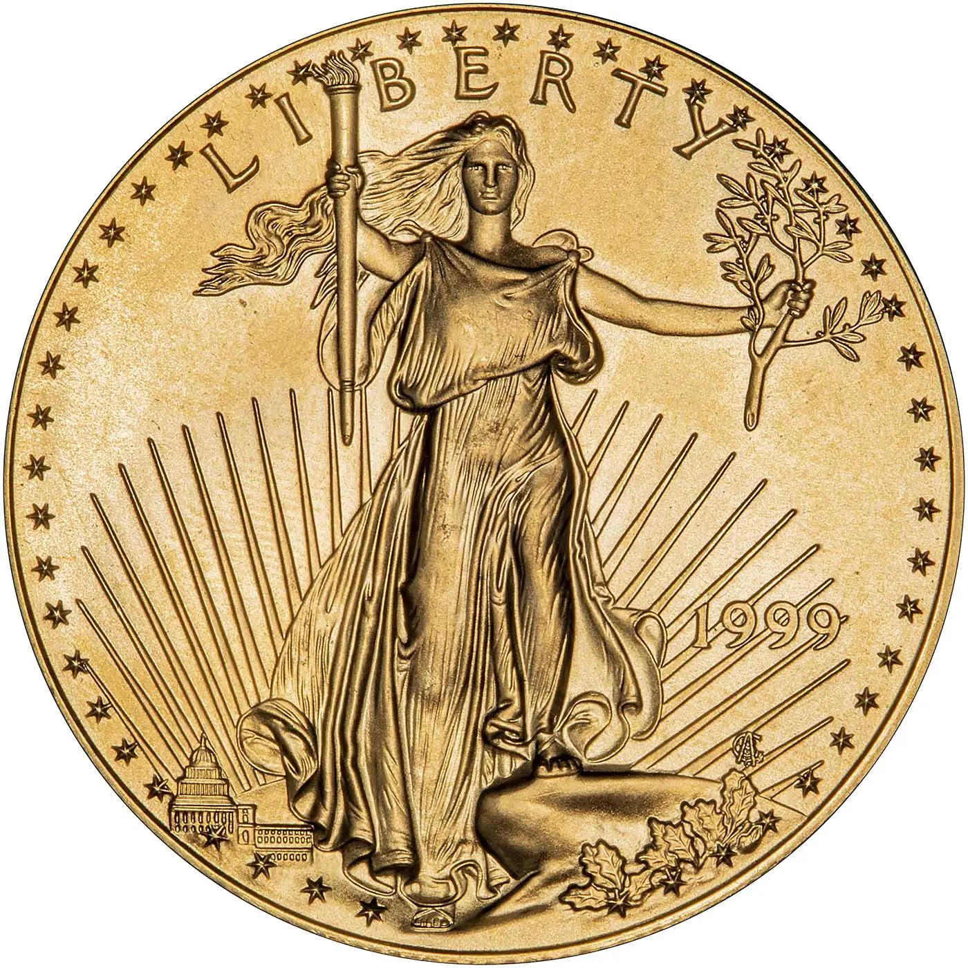 Buy 1999 Gold Eagle 1 oz Bullion Coin Gem UNC | Chards