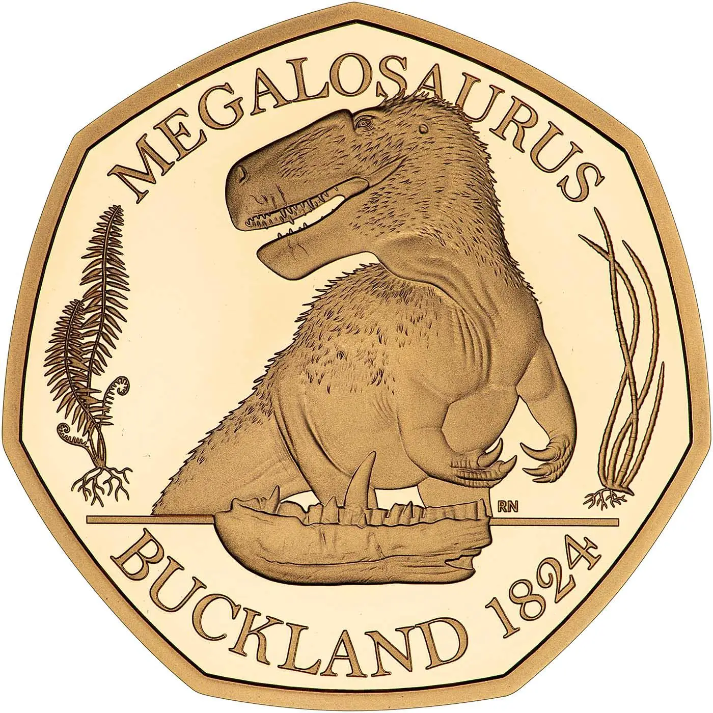 2020 Megalosaurus Dinosaur Gold Proof 50 Pence |Chards