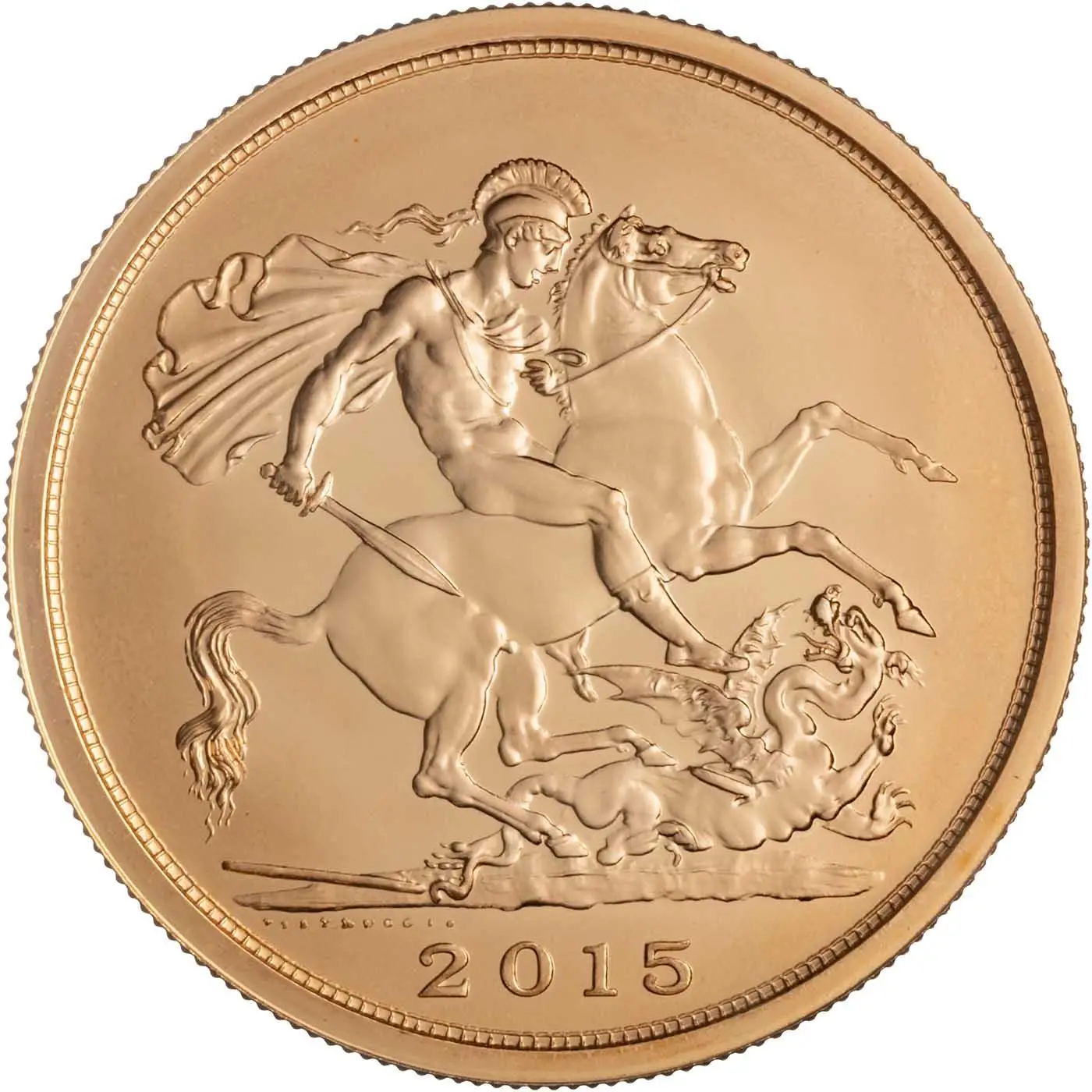2015 Gold BU Quintuple Sovereign £5 St George | Chards