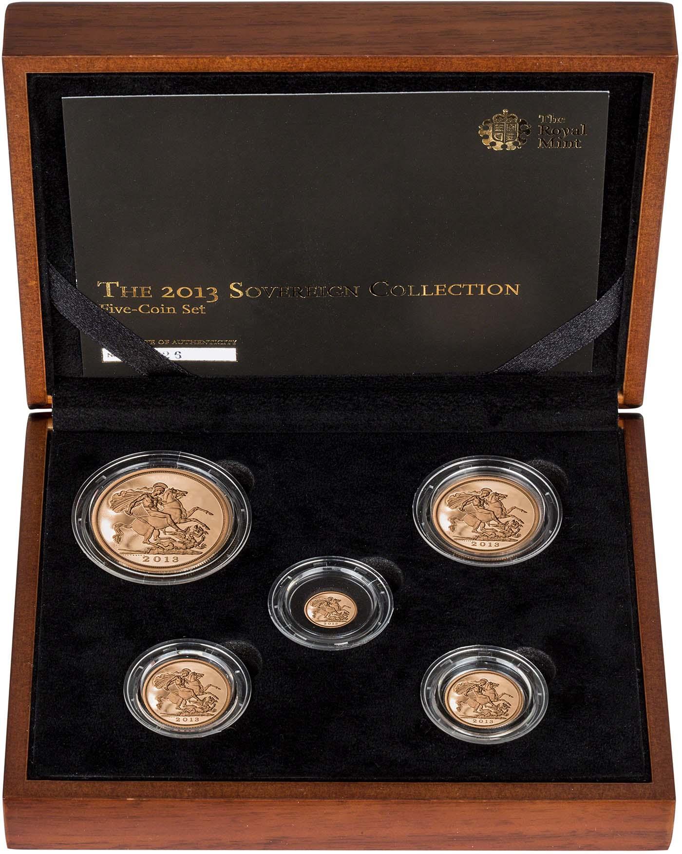 2013 Five Coin Sovereign Set Gold Proof l Chard