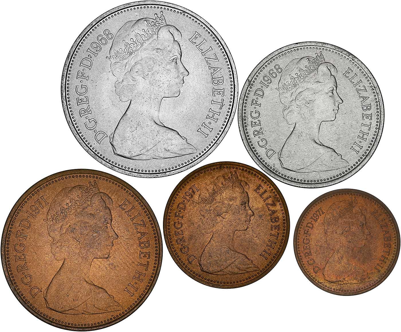 1971 Decimal Day Five Coin Set | Chards - £5.00