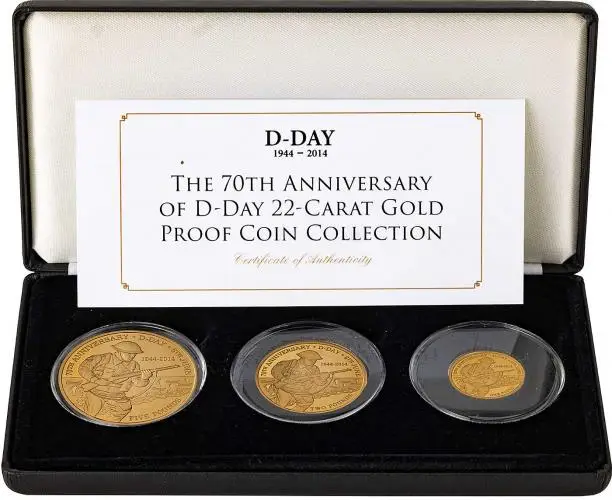 2014 70th Anniversary of D-Day 3 Coins Gold Proof | Chards