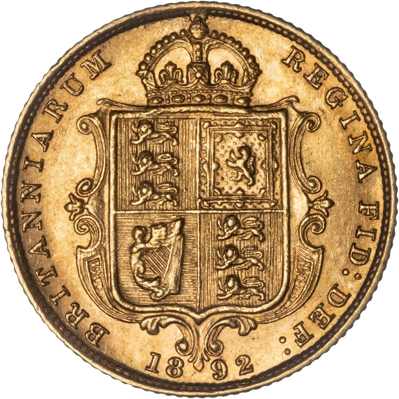 1892 Gold High Shield Half Sovereign Graded VF gVF | Chards