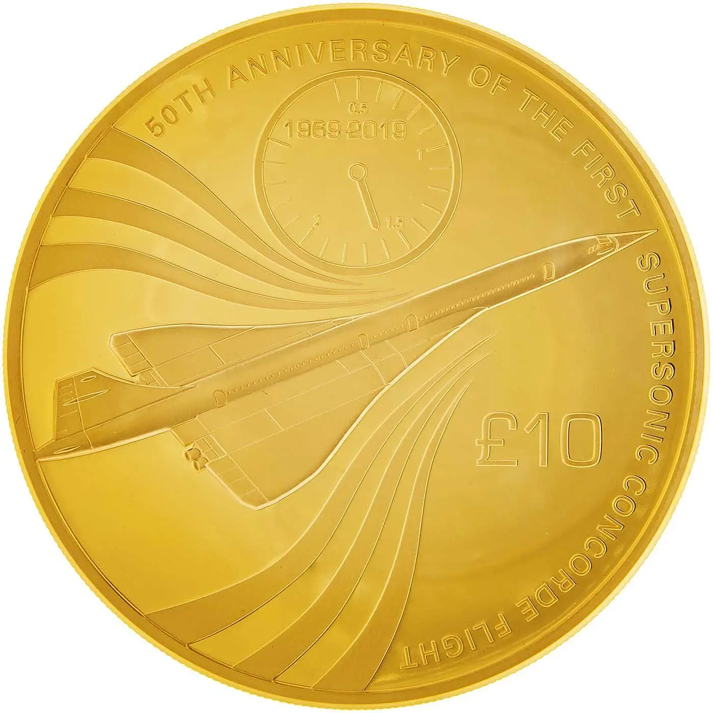 2019 5 oz Gold Proof 50th Anniversary of Concorde - Chards