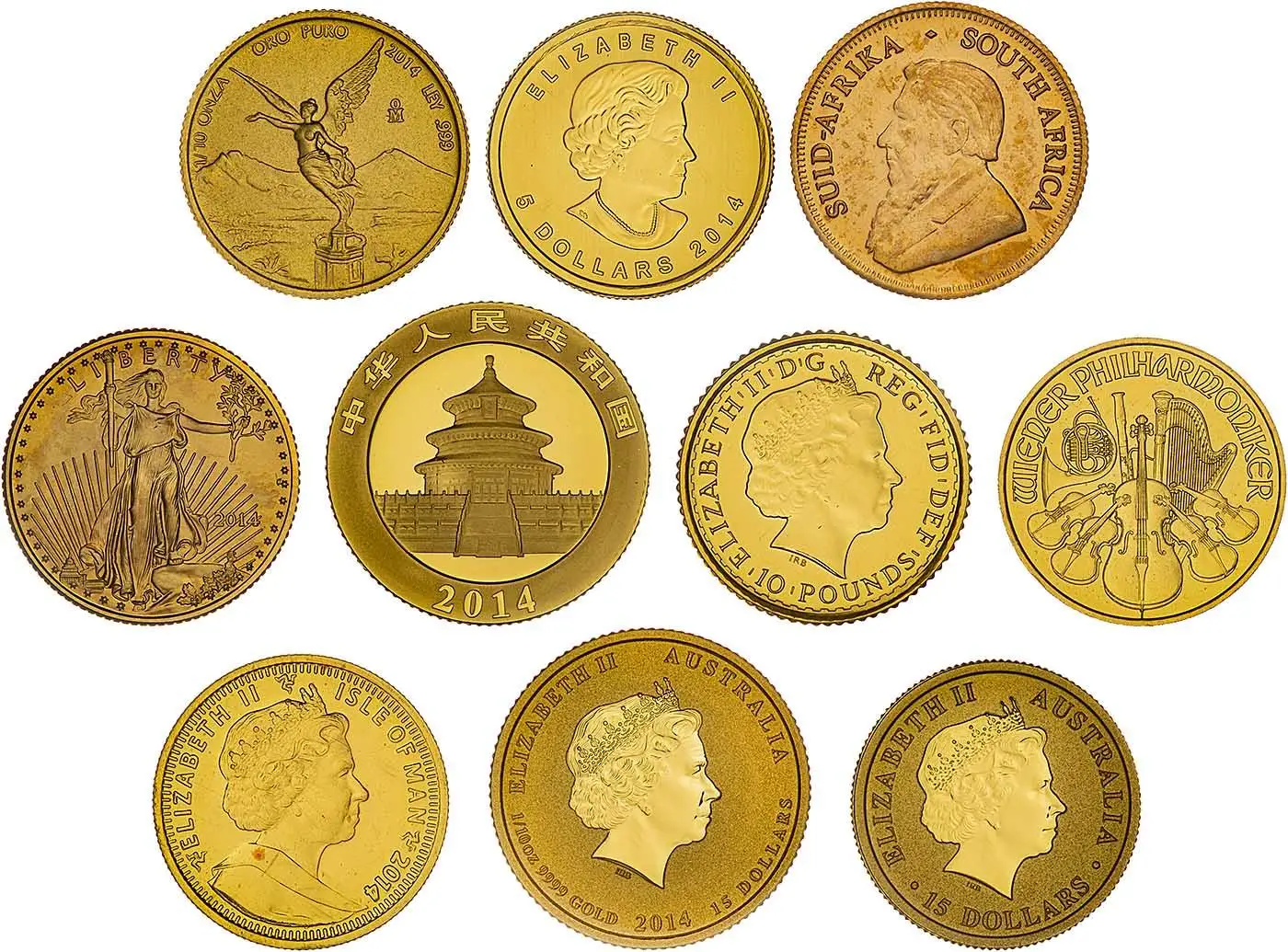 2014 Gold 1/10 oz The Magnificent Ten Coin Set | Chards