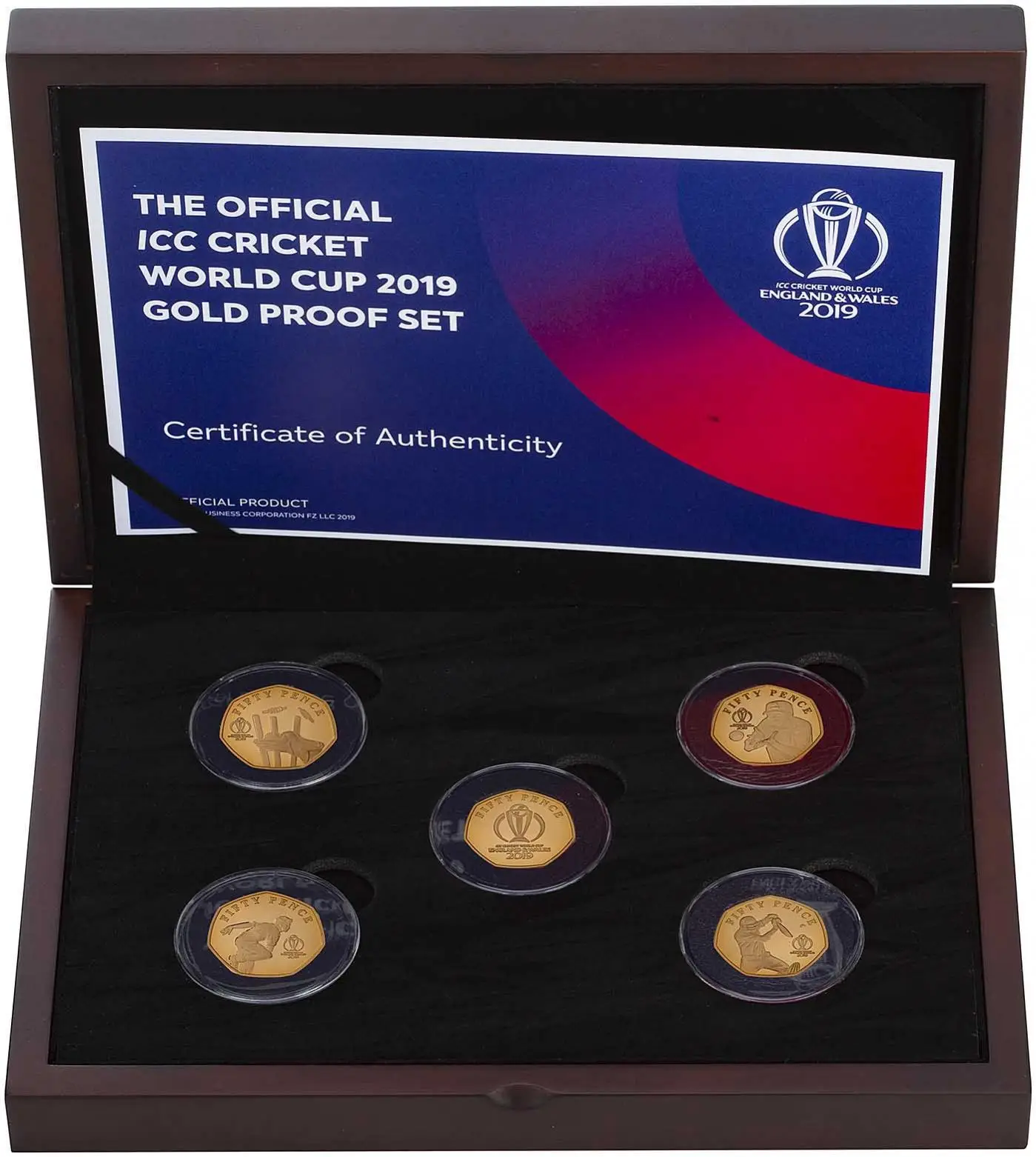 2019 Gold Proof ICC Cricket World Cup 50p Coin Set | Chards