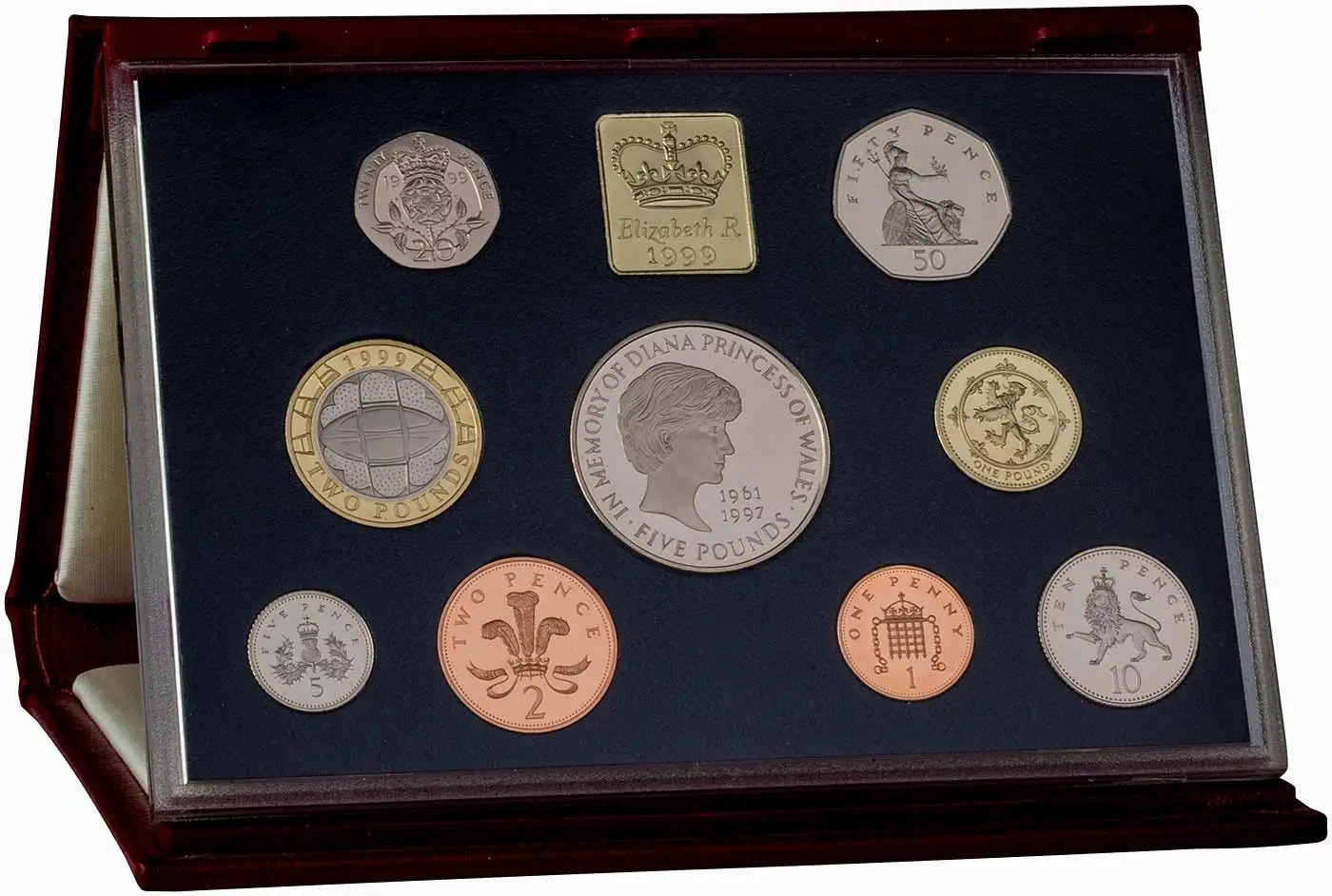 1999 United Kingdom Deluxe Proof Coin Set l Chard
