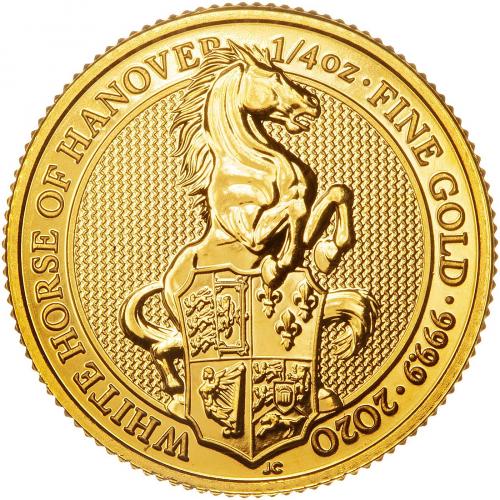 2020 Horse of Hanover Queen's Beasts Gold 1/4oz Coin | Chard