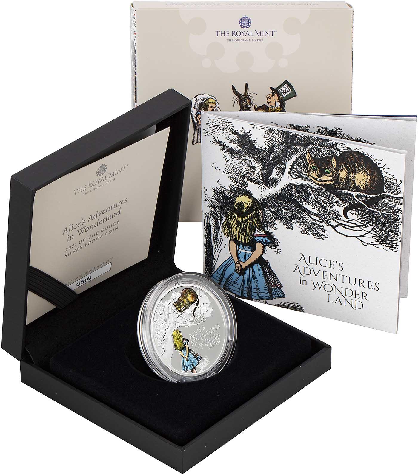2021 Alice in Wonderland 1 Ounce Silver Proof Coin | Chards