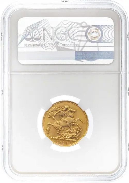 1918 Gold Sovereign George V Bombay Mint UNC CLEANED | Chard