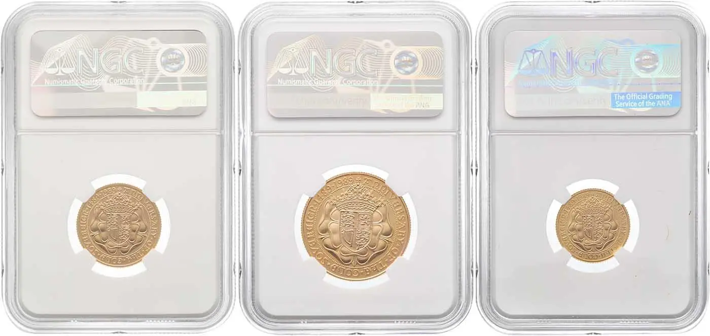 1989 Gold Proof Sovereign Set 3 Coins NGC Graded | Chards