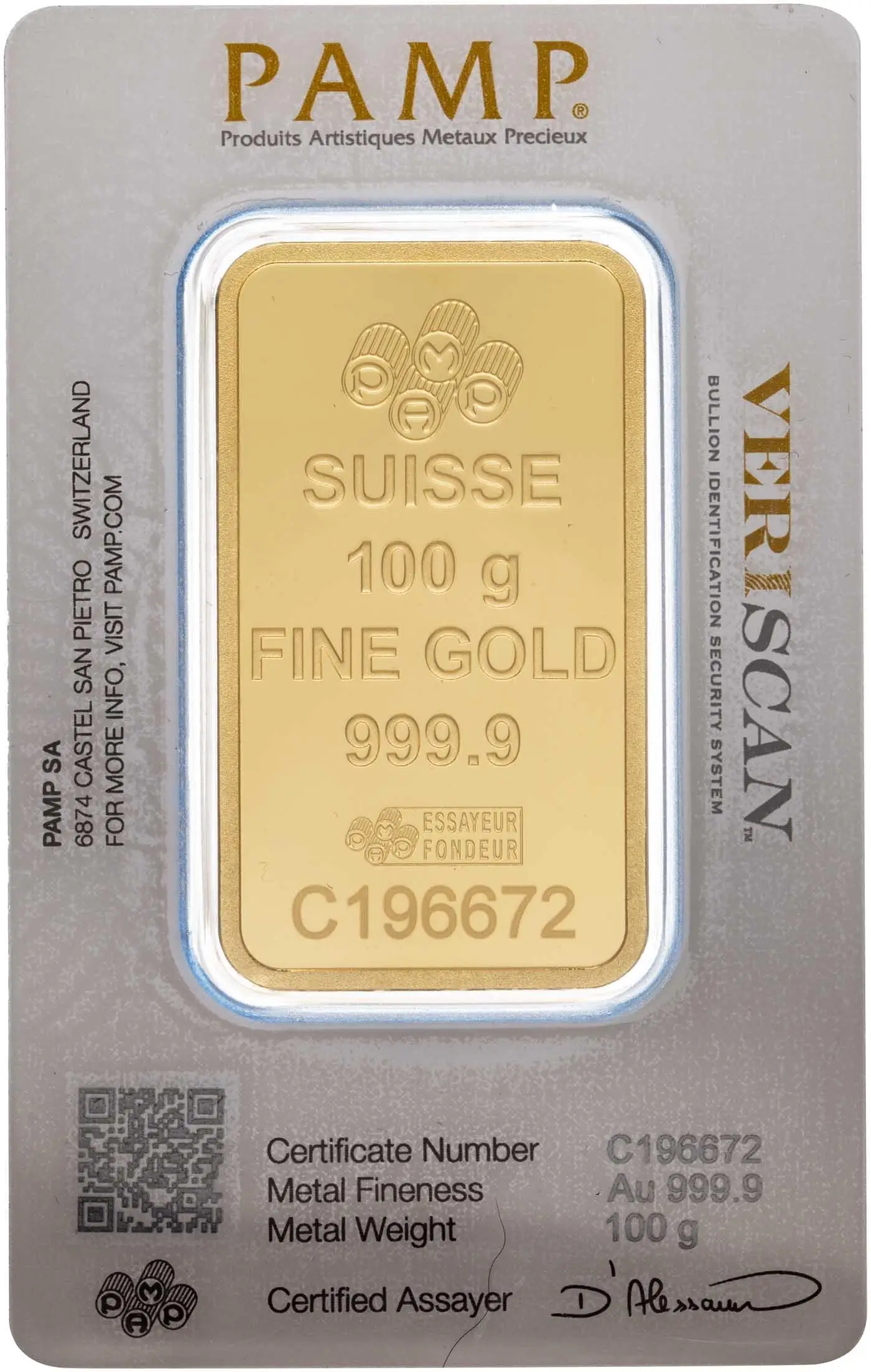 100 Gram Minted Gold Bullion Fortuna Bar In Card | Chards