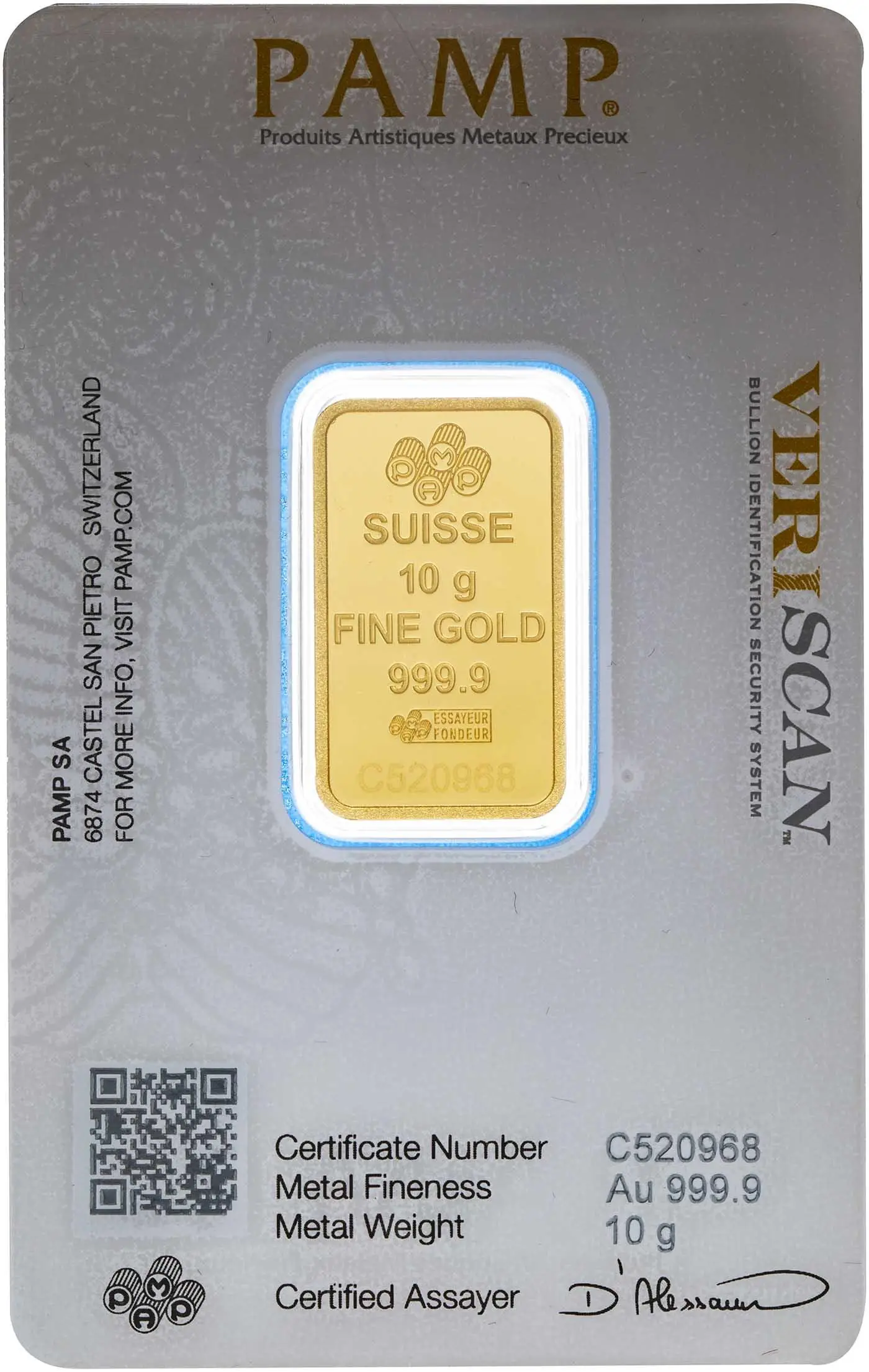 10 Gram Minted Gold Bullion Fortuna Bar In Card | Chards