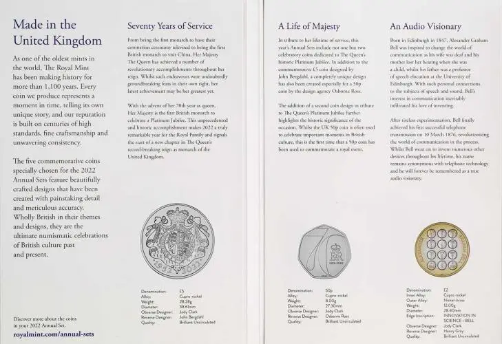 2022 UK Brilliant Uncirculated Annual Coin Set | Chards
