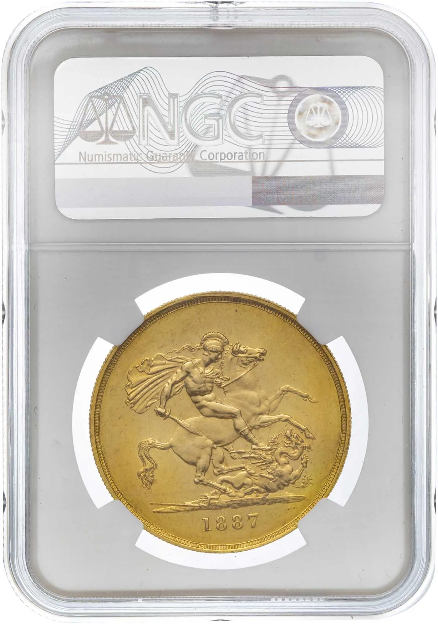 1887 Quintuple Sovereign Queen Victoria NGC AU 58 | Chards