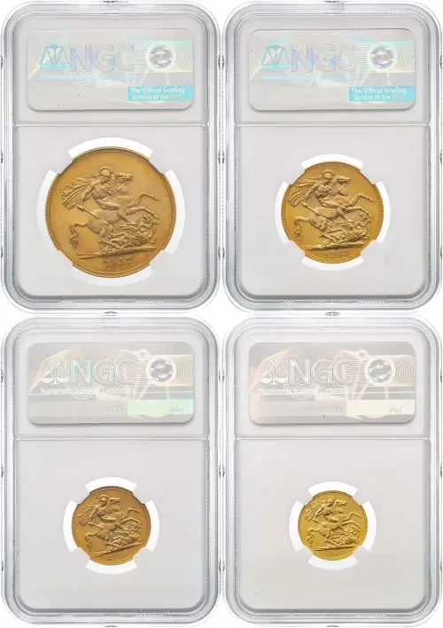 1937 4 Coin Gold Proof Specimen Set PF 62-63 | Chards