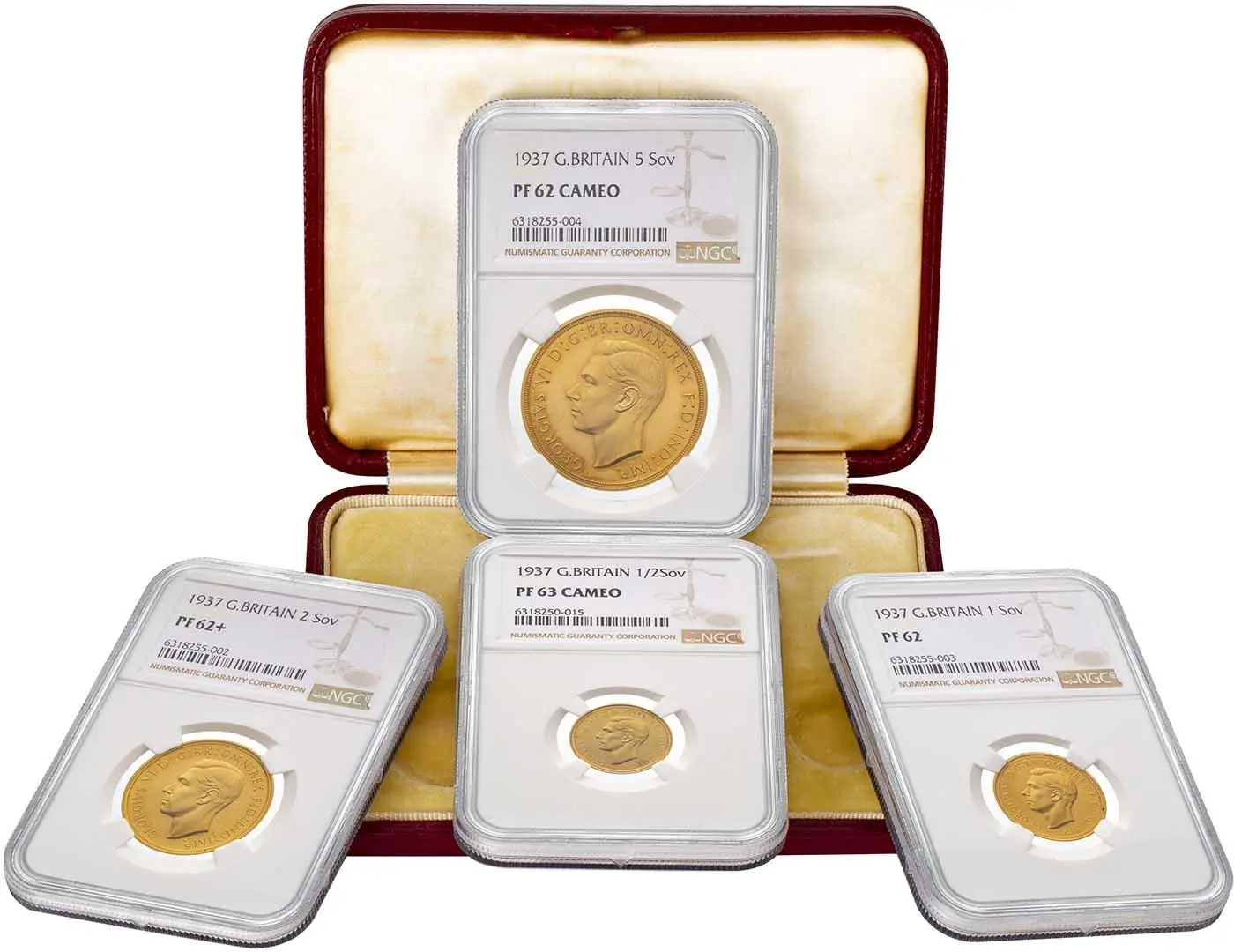 1937 4 Coin Gold Proof Specimen Set PF 62-63 | Chards