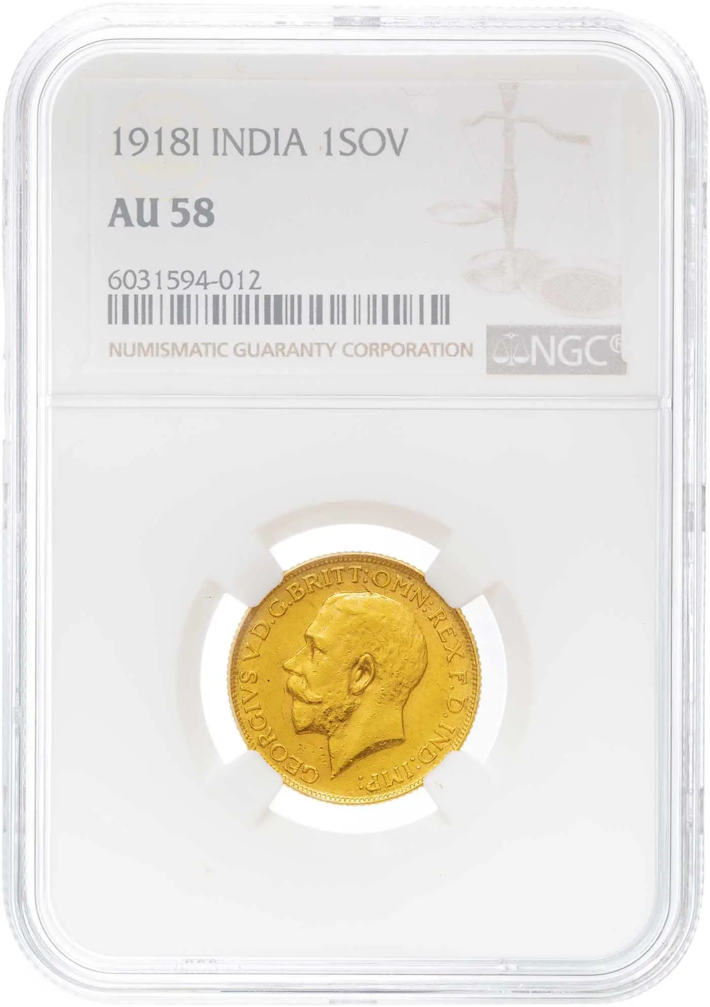 1918 Bombay Gold Sovereign George V - NGC | Chards