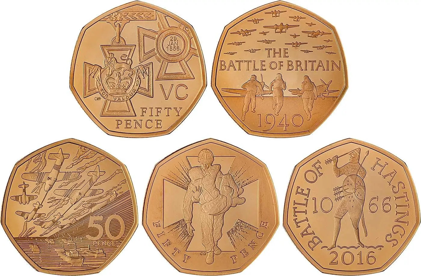 2019 Gold Proof British Military Piedfort 50p Set | Chards
