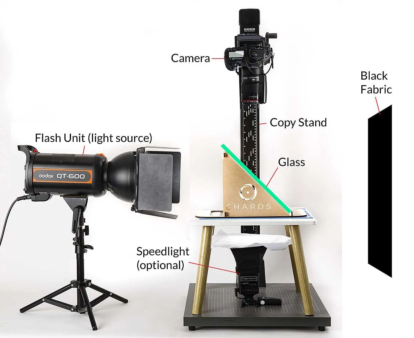Axial Lighting Glass Support Photography Stand | Chards