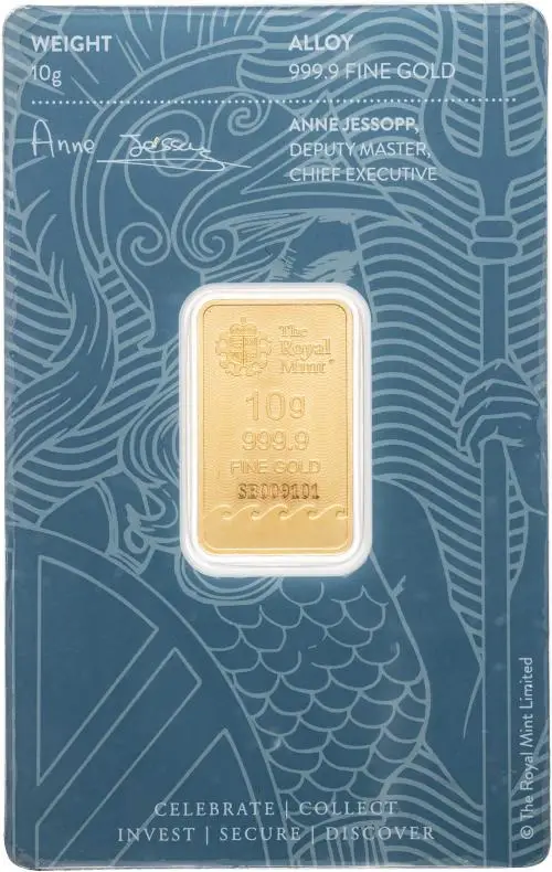 10 Gram Minted Gold Bullion Britannia Bar In Sleeve | Chards