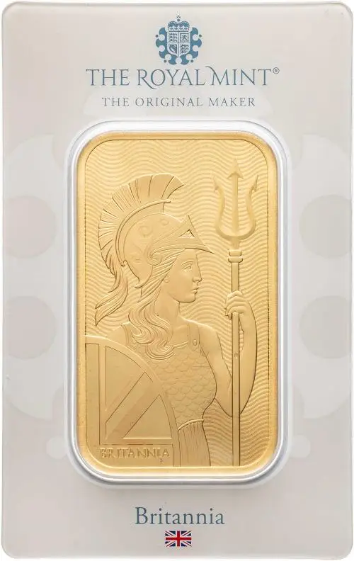 50 Gram Minted Gold Bullion Britannia Bar In Card | Chards