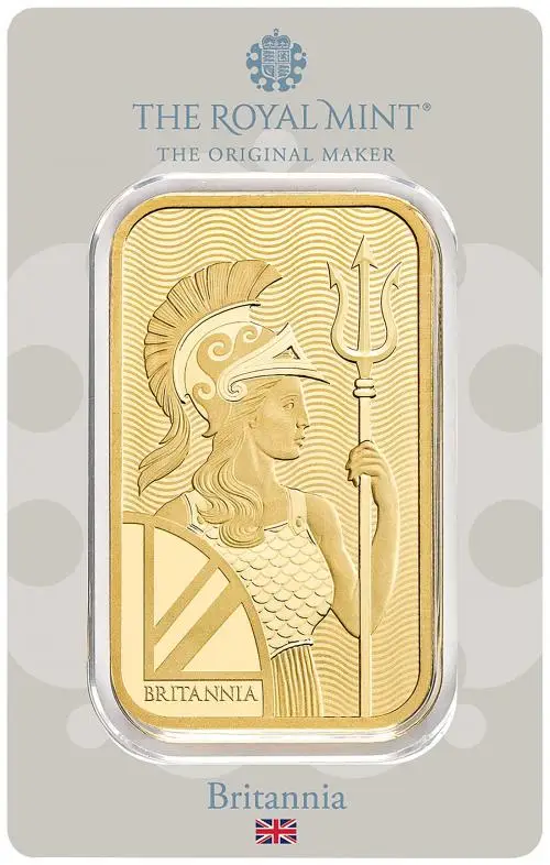100g Minted Gold Bullion Britannia Bar In Card | Chards