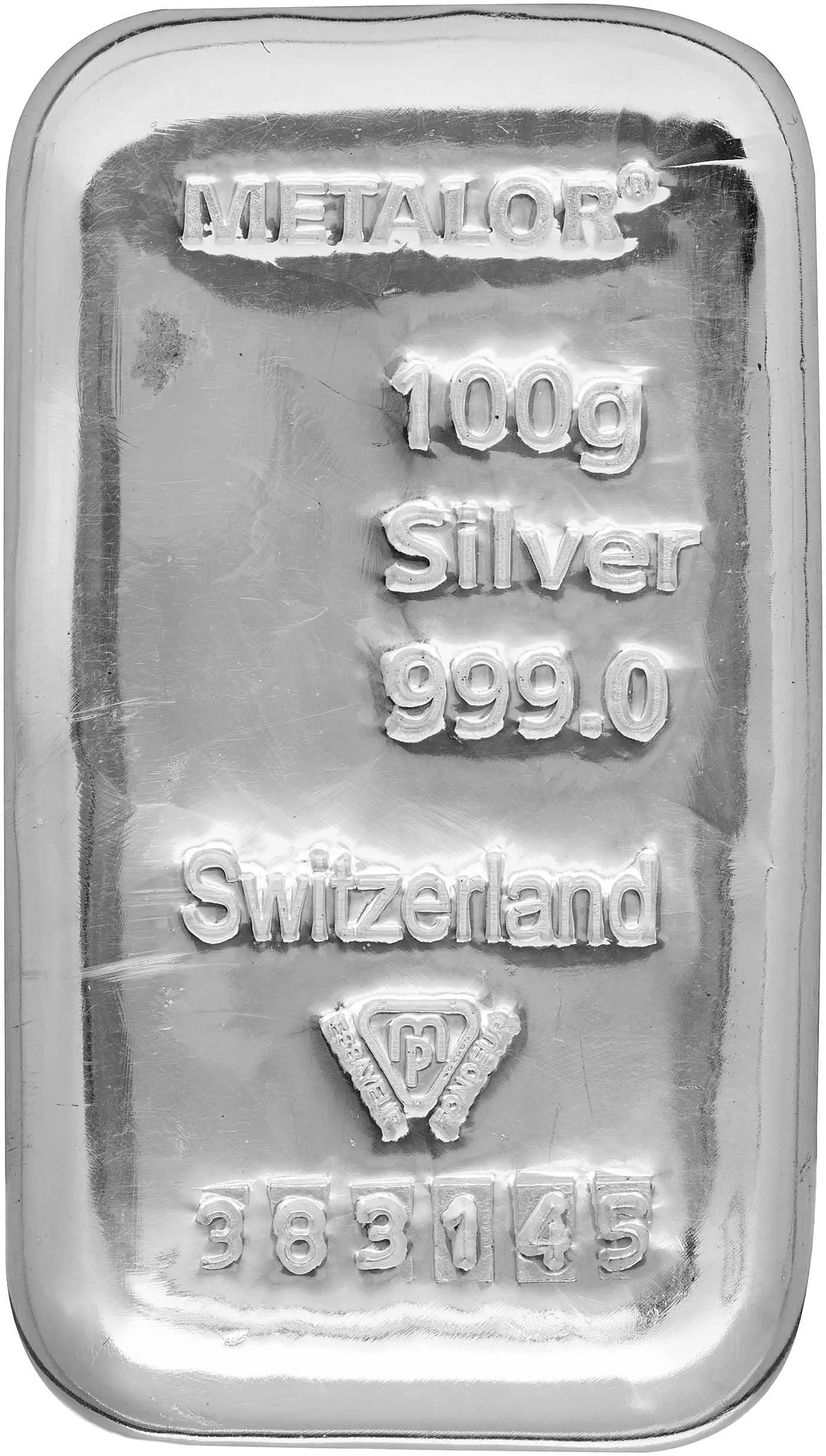 Metalor 100g Cast Silver Bullion Bar | Chards - From £116.81