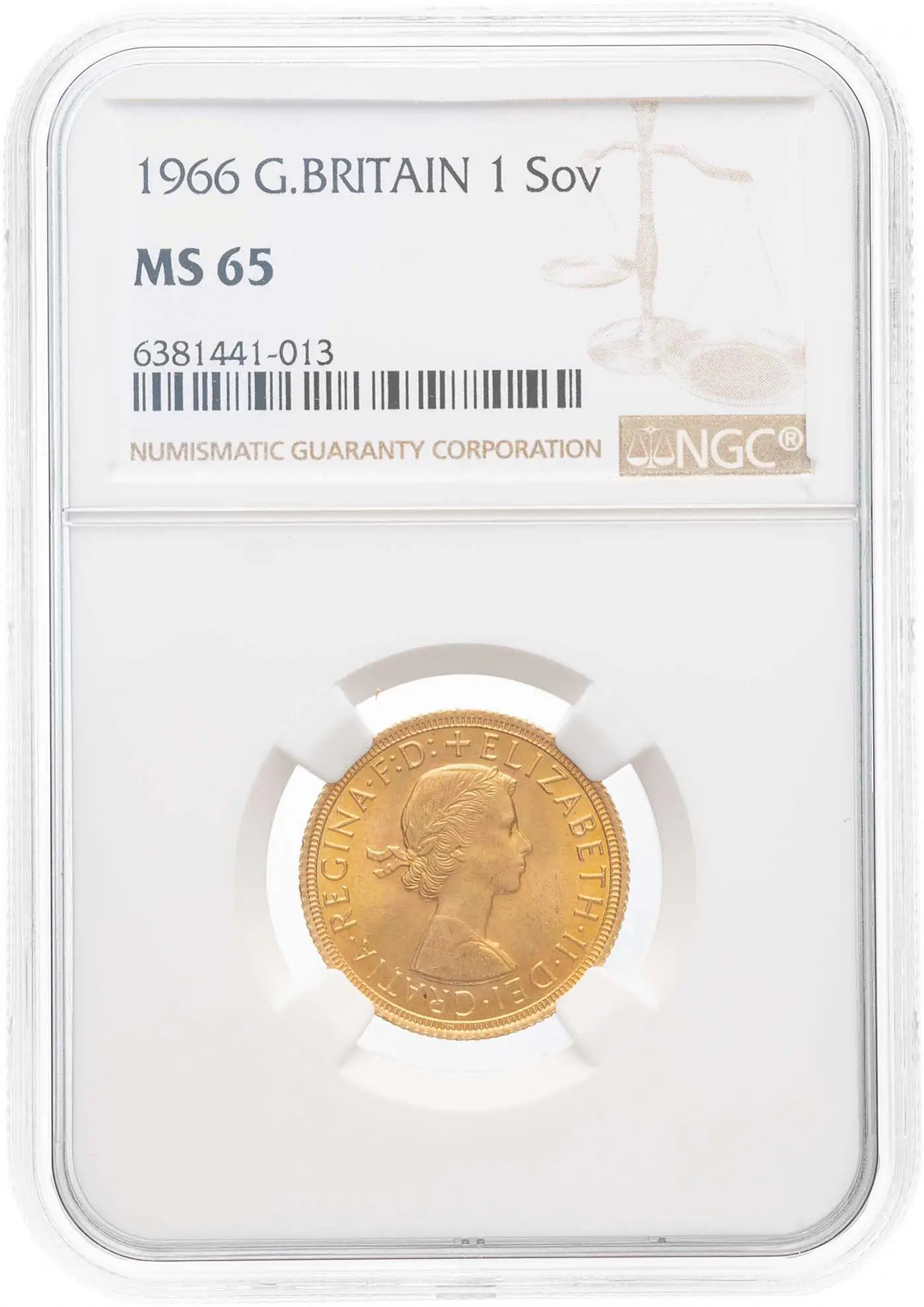 1966 Queen Elizabeth II Gold Sovereign - NGC Graded | Chards