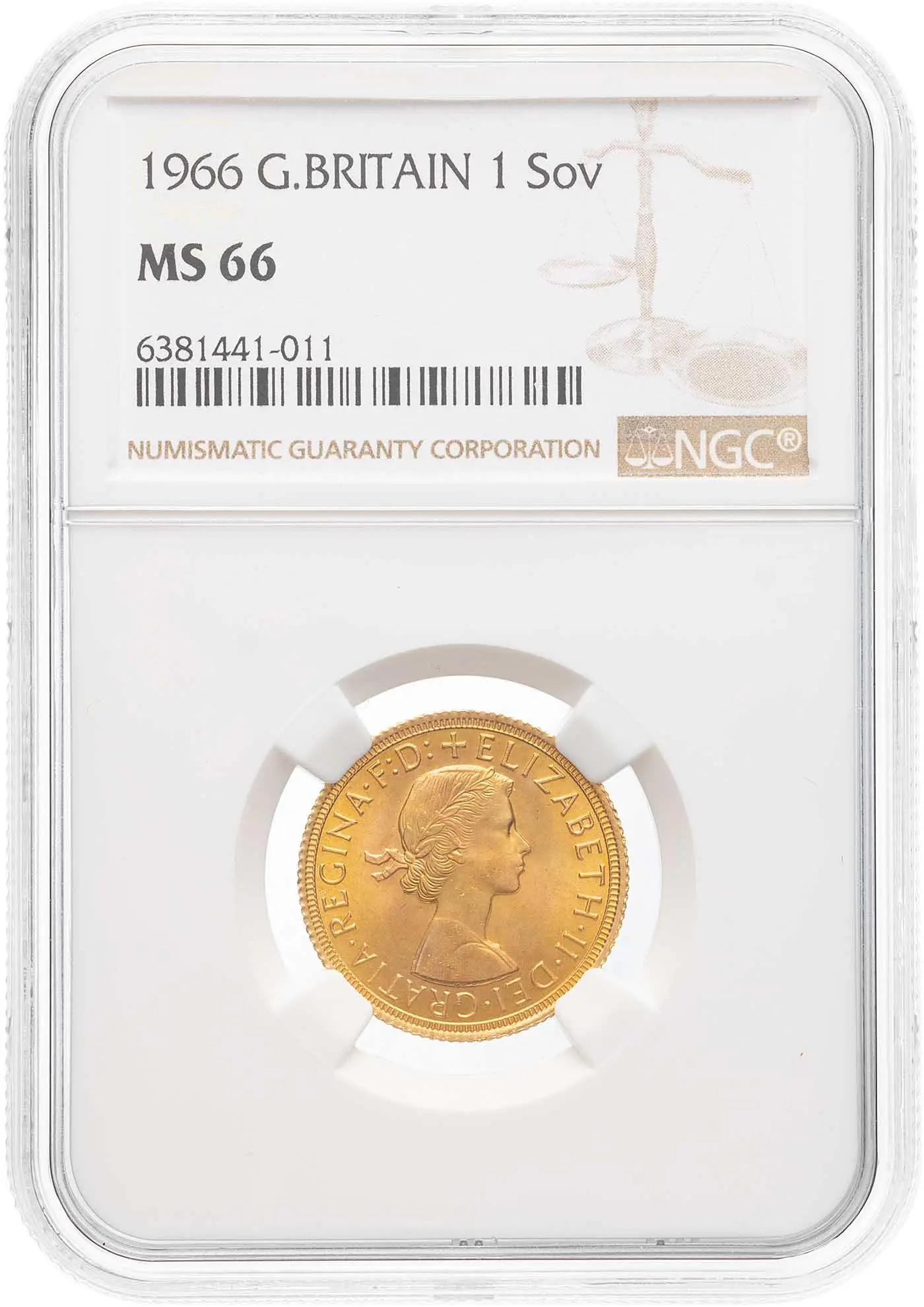 1966 Queen Elizabeth II Gold Sovereign - NGC Graded | Chards