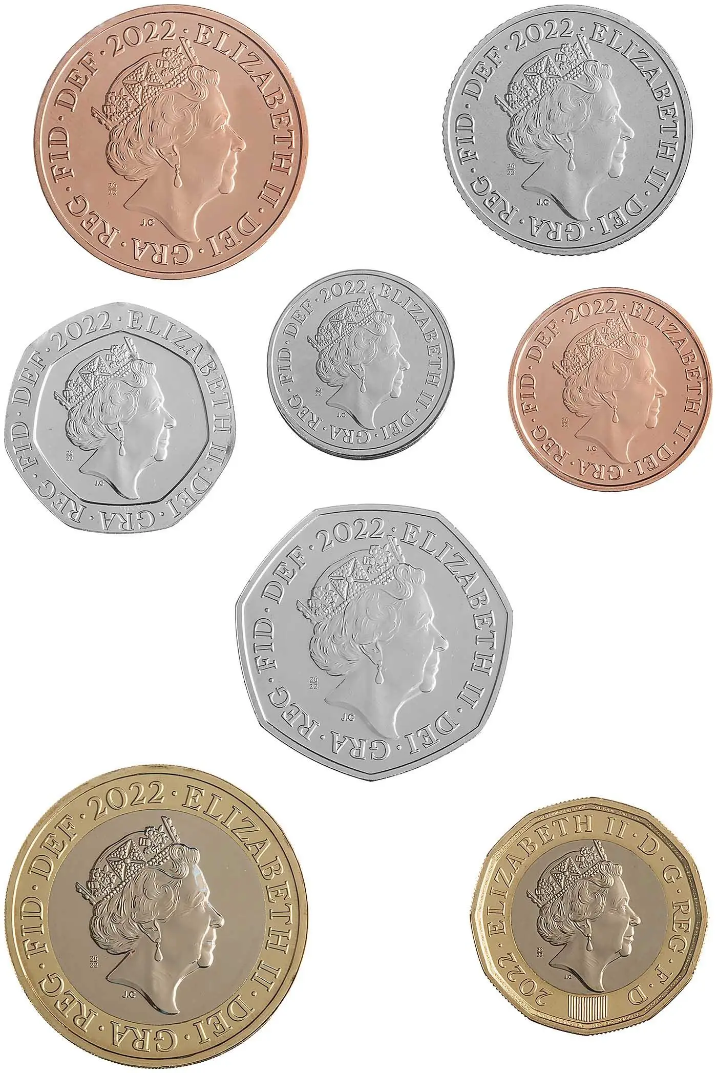 2022 Base Metal BU QEII Memorial 10 Coin Set | Chards