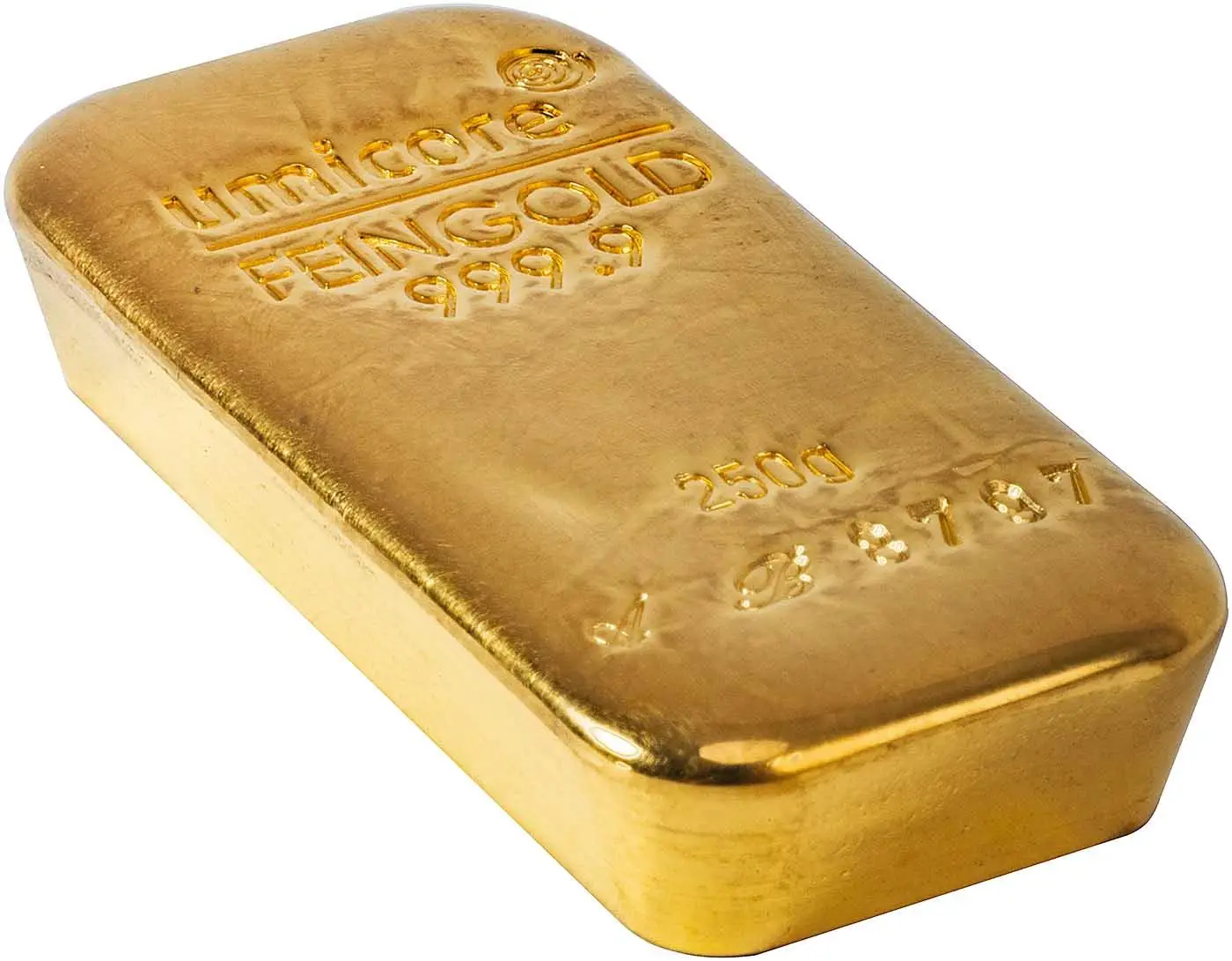 Umicore 250g Cast Gold Bullion Bar | Chards - £18,588.64