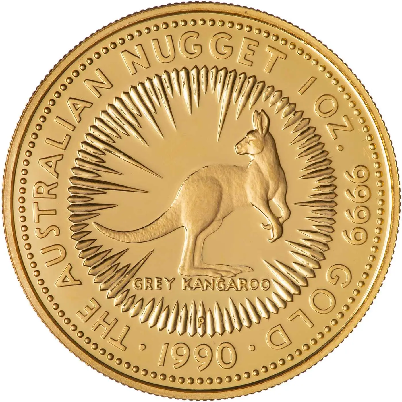 1990 Gold Proof Grey Kangaroo Nugget - Perth Mint | Chards