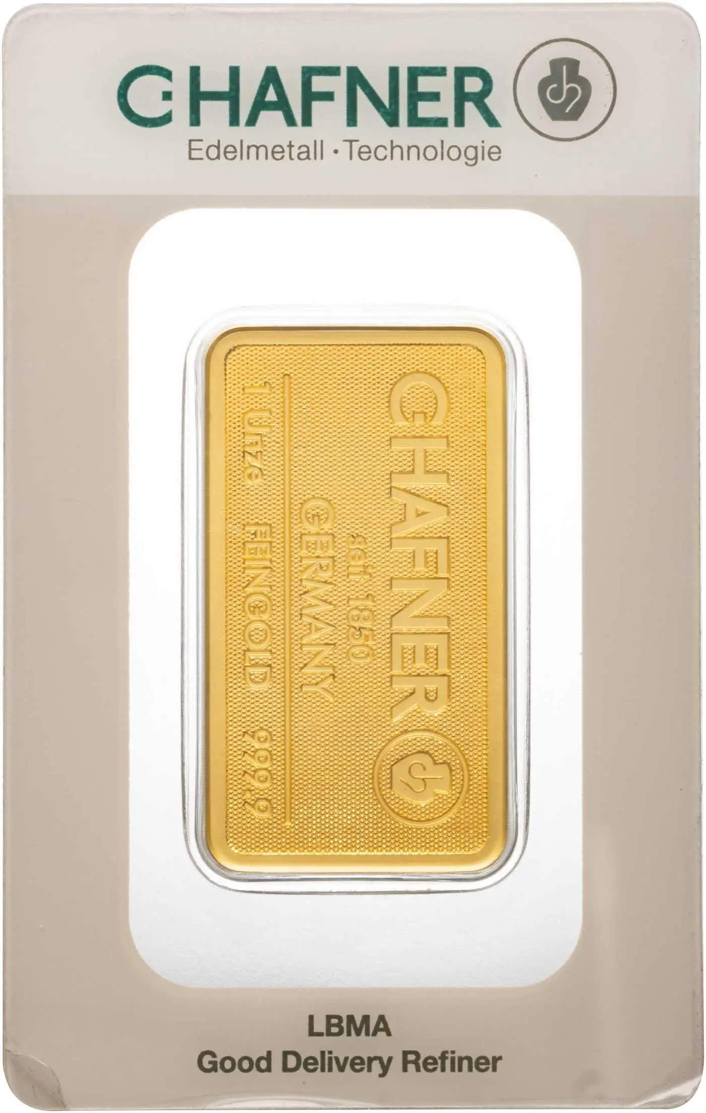 1 Ounce Wafer C. Hafner Gold Bar In Sleeve | Chards