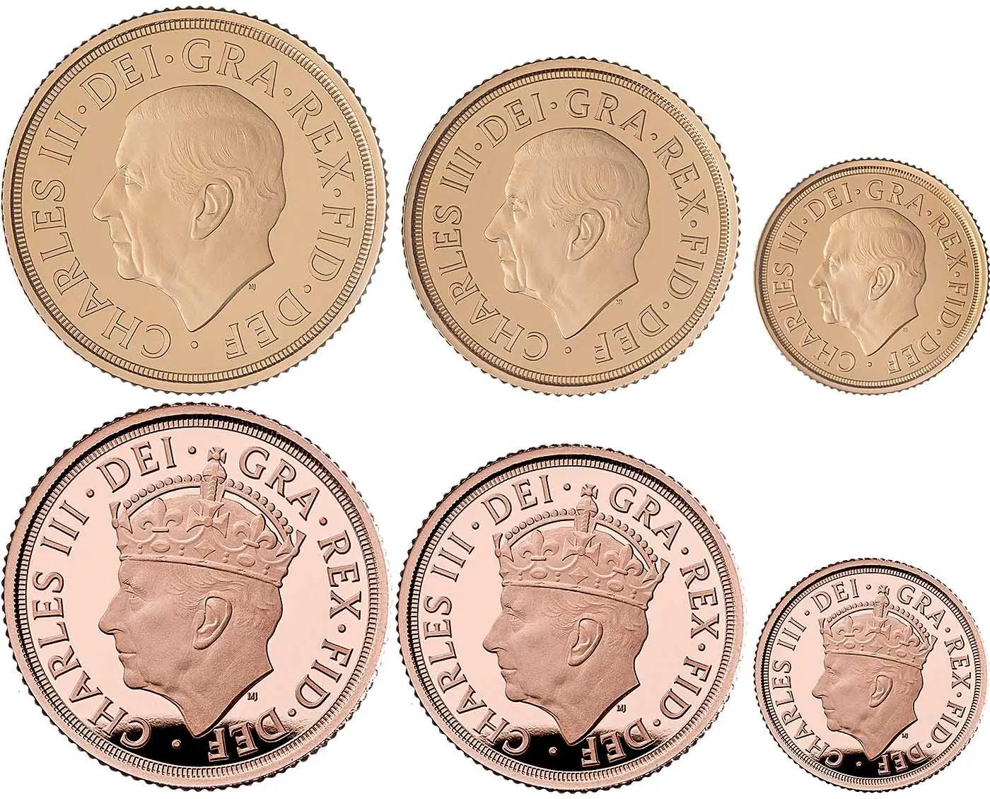2023 KCIII Sovereign & QEII Memorial 6-Coin Bundle | Chards