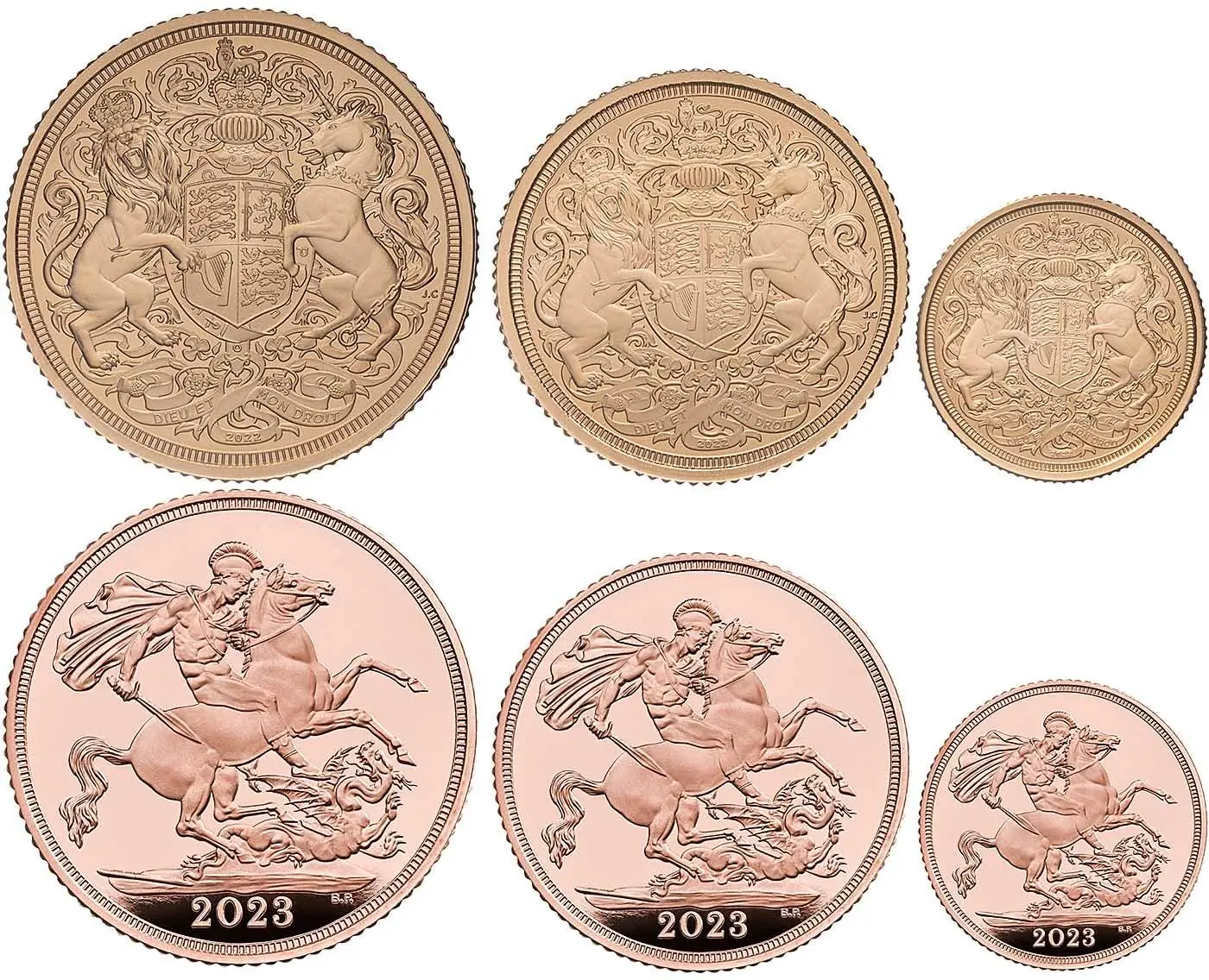 2023 KCIII Sovereign & QEII Memorial 6-Coin Bundle | Chards