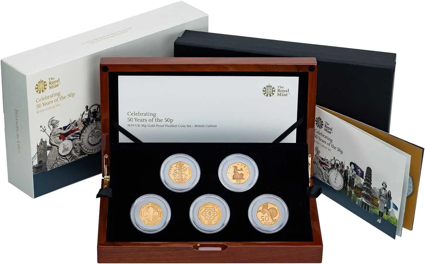 2019 Gold Proof QEII 50 Years of the 50p Coin Set | Chards