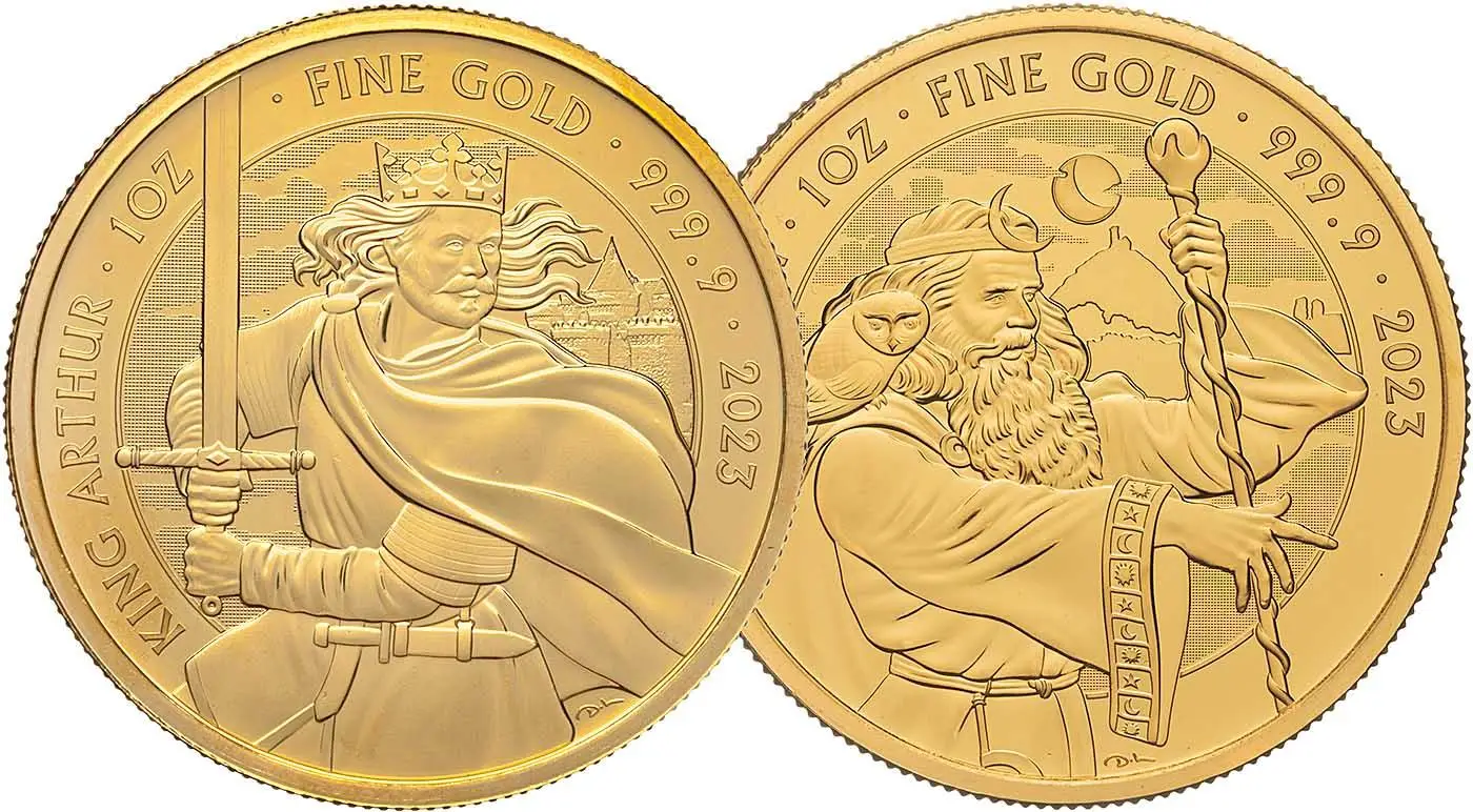 2023 Gold Merlin & Arthur Myths & Legends 2-Coins | Chards