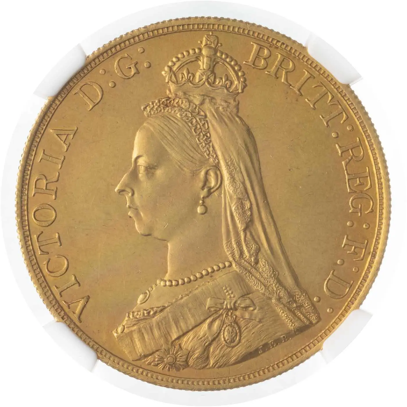 1887 Quintuple Sovereign Queen Victoria NGC MS 60 | Chards