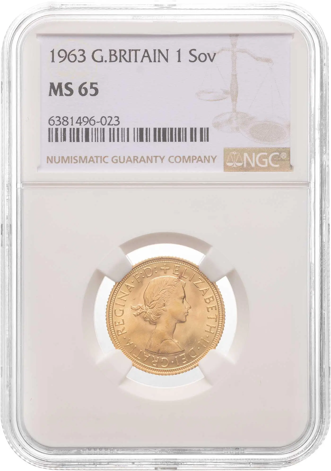 1963 Queen Elizabeth II Gold Sovereign - NGC Graded | Chards