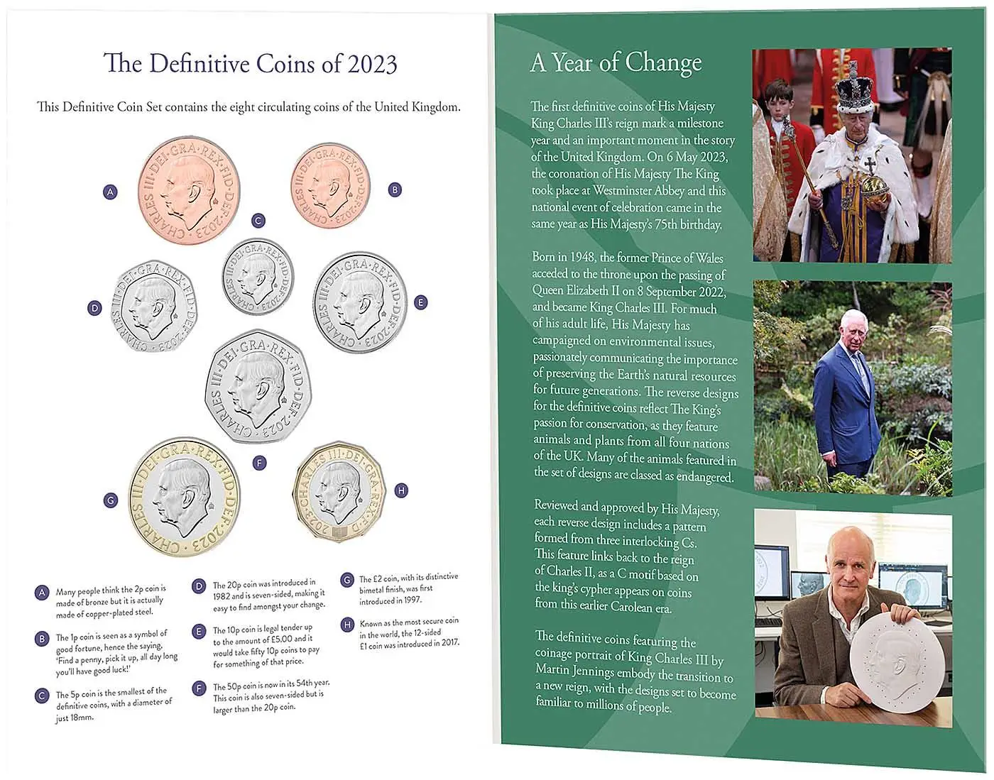 2023 KCIII Definitive Annual Base Metal BU 8 Coins | Chards