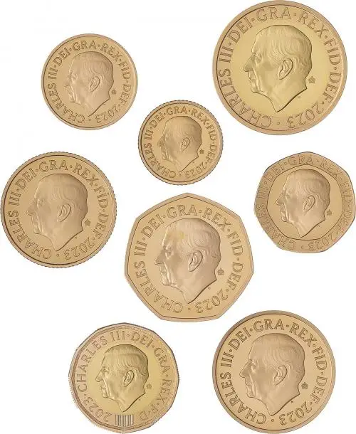 2023 KCIII Definitive Annual Gold Proof 8 Coin Set | Chards