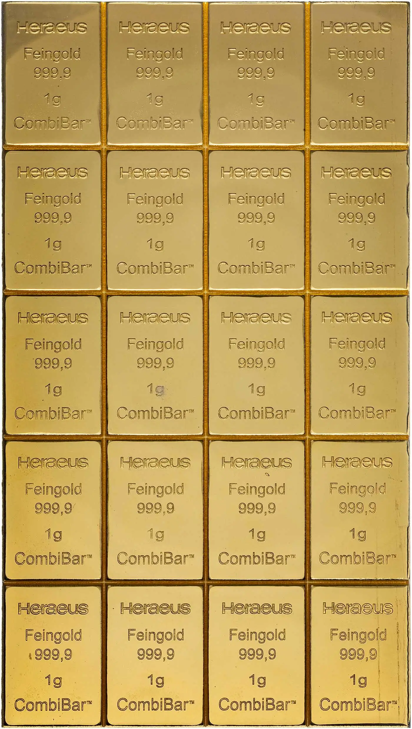 Heraeus CombiBar 20 x 1g Gold Bar | Chards - £1,146.71