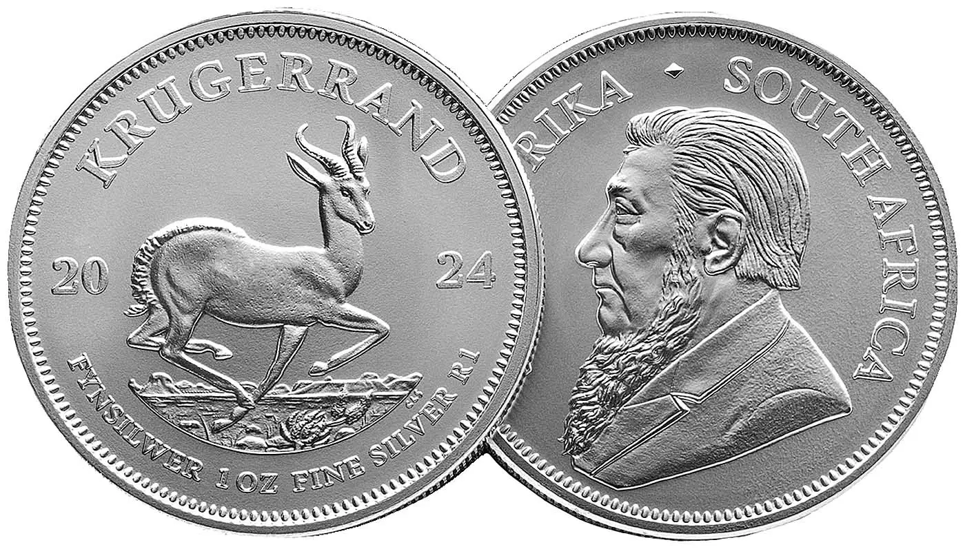 2024 Krugerrand 1 oz Silver Coin - 25 Coin Tube | Chards