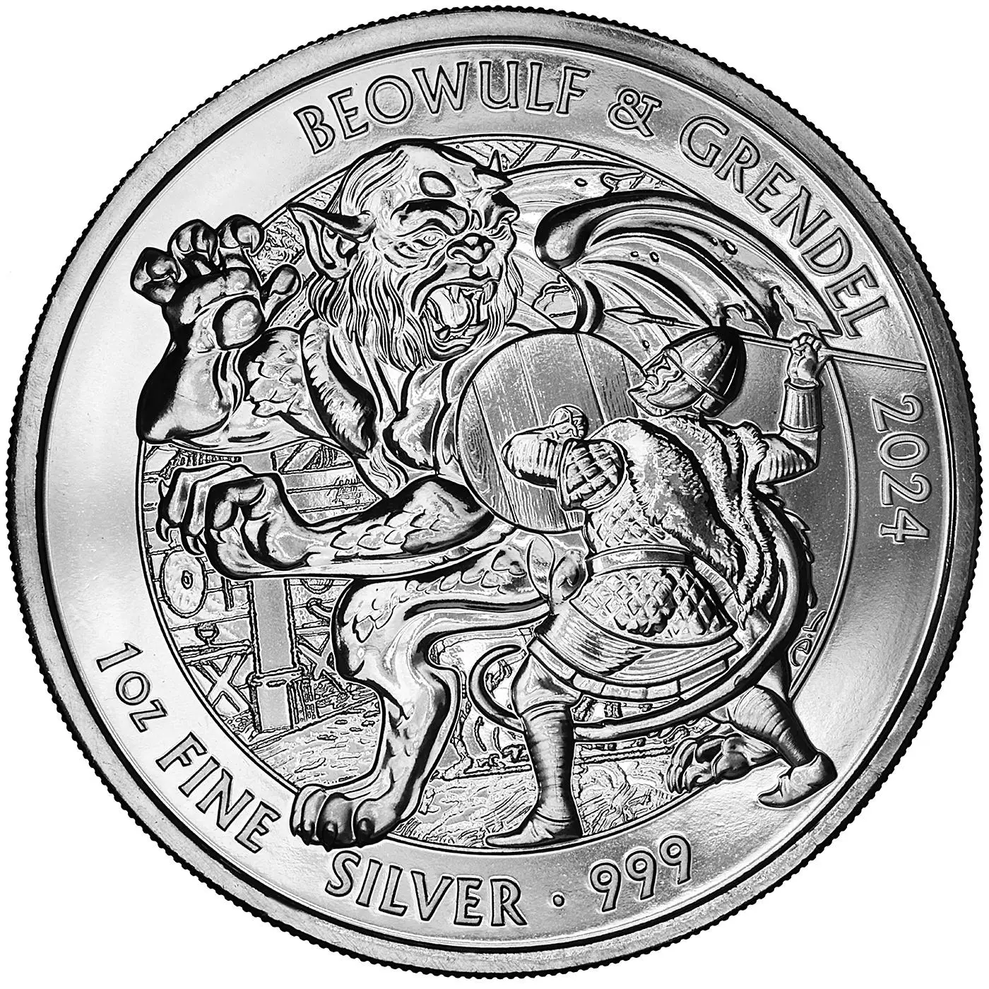 2024 Beowulf & Grendel 1oz Silver Coin | Chards
