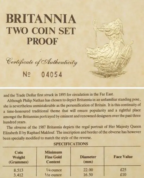 1987 Gold Britannia Coin Set | Chards